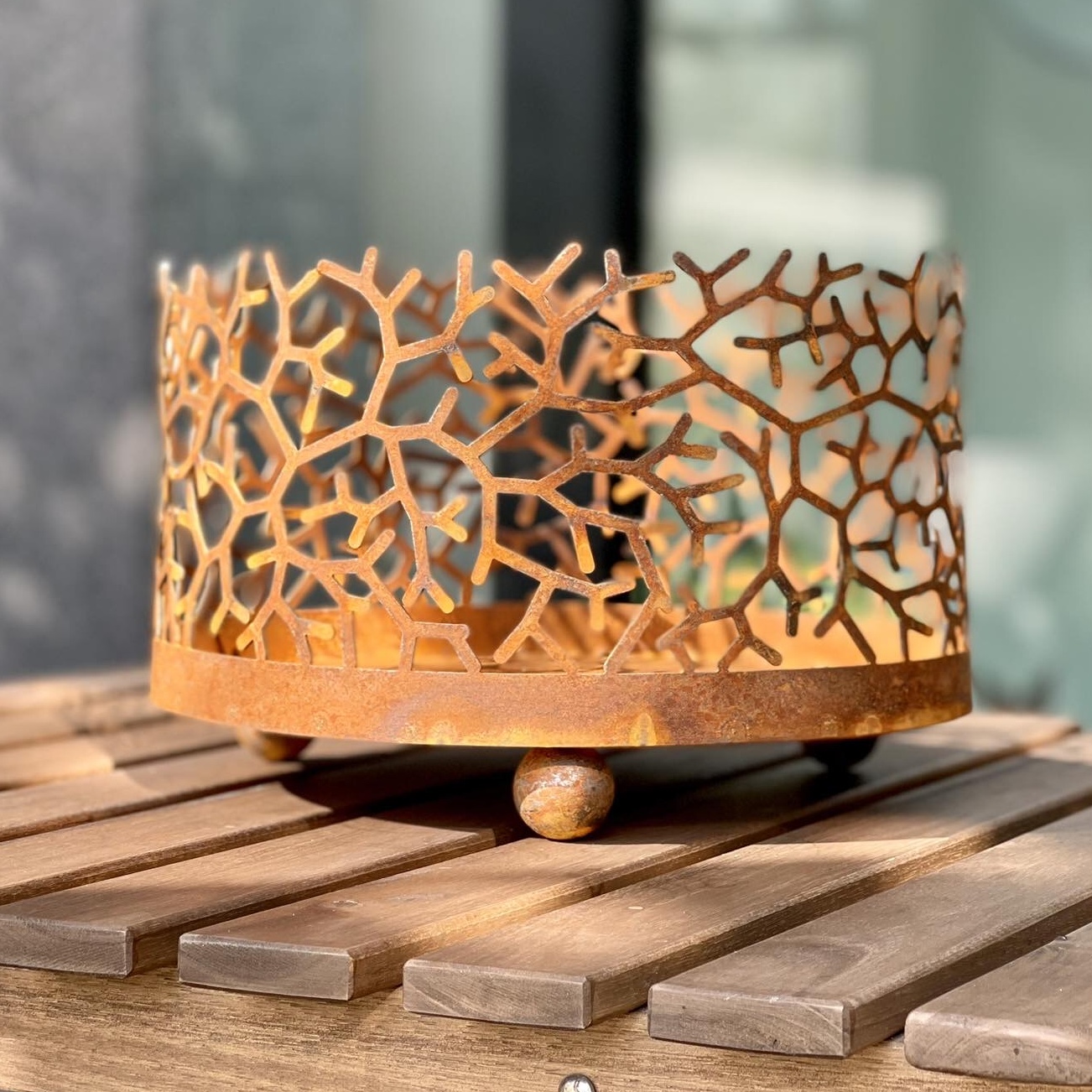 Decorative Metal Planter - Rustic Handcrafted Vase for Plant Pot ...